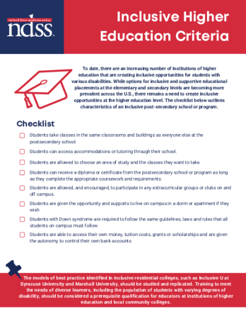 Printable Education Resources | National Down Syndrome Society (NDSS)